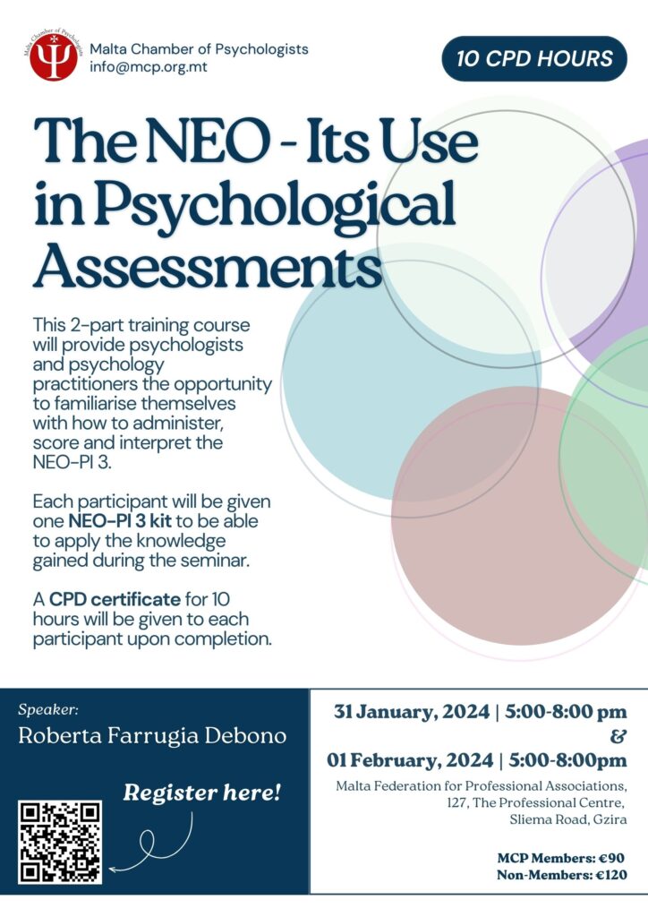CPD Training - 'The NEO - Its Use in Psychological Assessments' - Malta ...