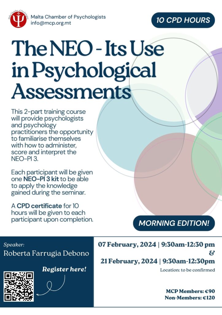3rd Round (Morning) CPD Training - 'The NEO - Its Use in Psychological ...